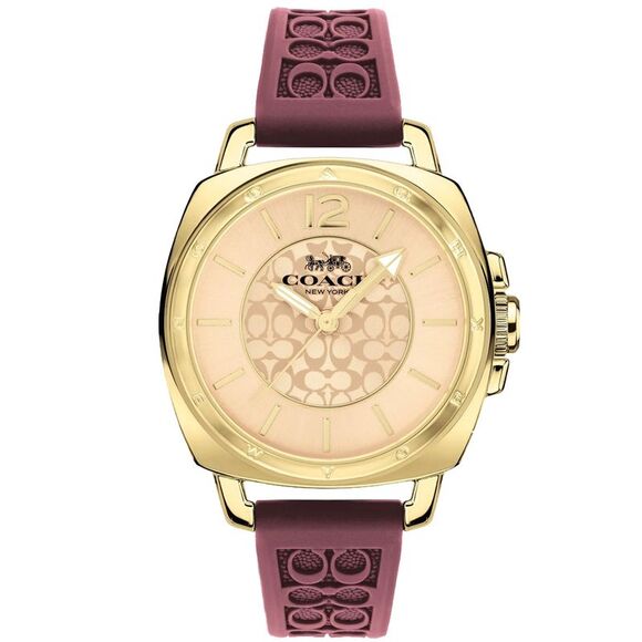 Coach | Jewelry | Coach Womens Boyfriend Gold Dial Watch 454178 | Poshmark